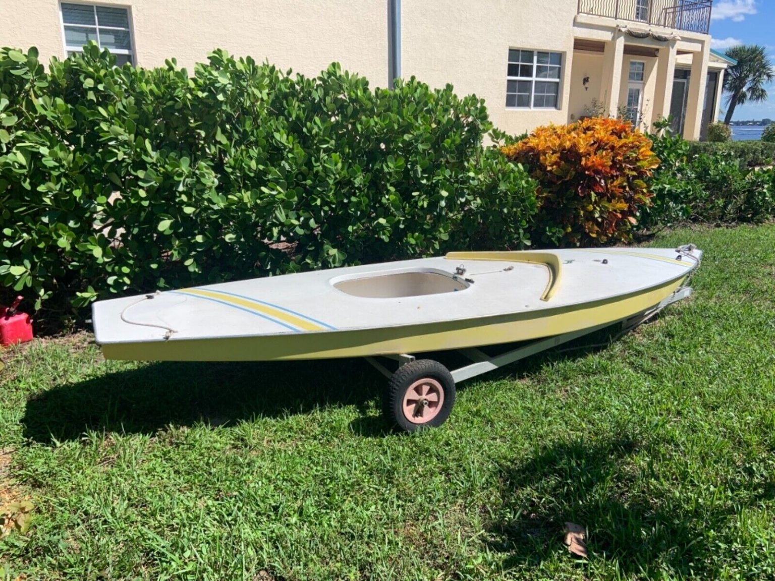 1973 AMF Alcort Sunfish with rigging and as-is dolly for sale