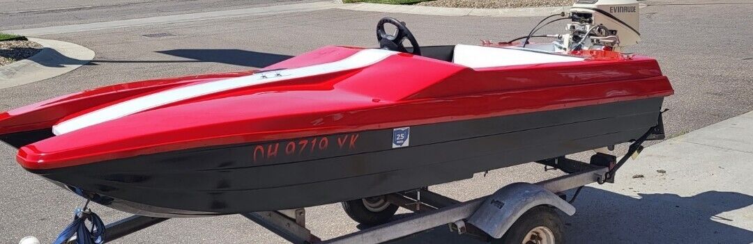 1984 Baja Scat Cat Mini Boat with a 25HP Outboard Motor. Recently ...